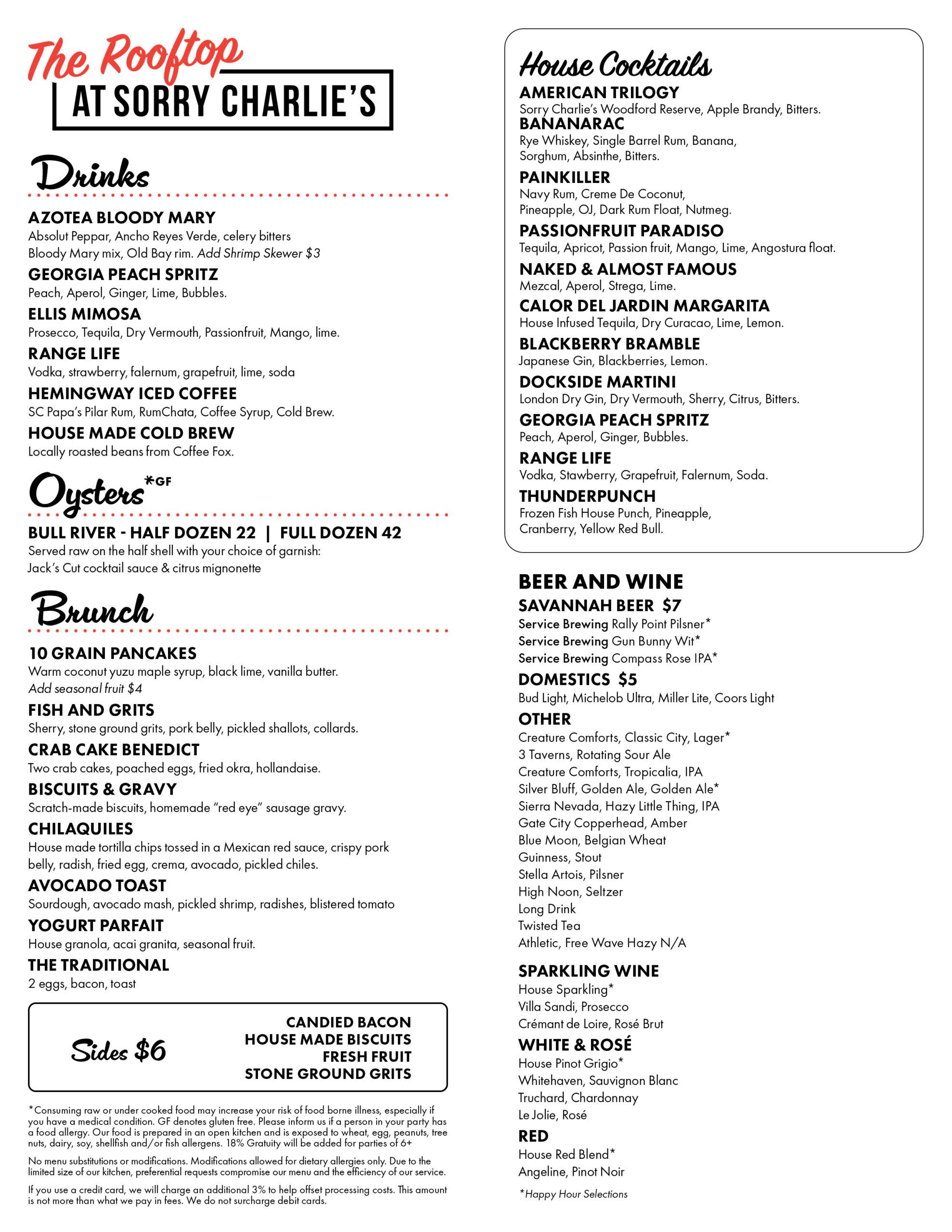 Rooftop Brunch | Sorry Charlie's Oyster Bar